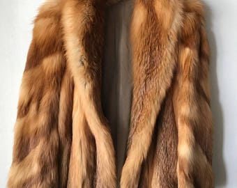 Red fox fur coat | Etsy