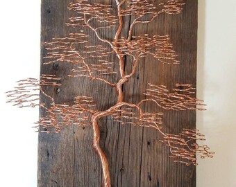 Copper and wood art | Etsy