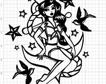 Pin up svg | Etsy
