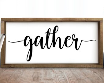 Black gather sign | Etsy