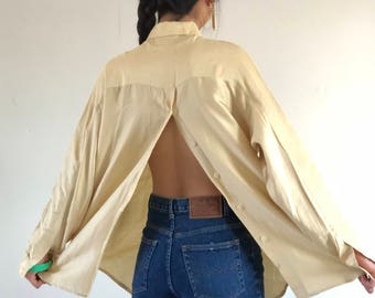 Back button blouse | Etsy