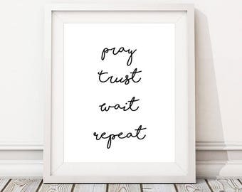 Pray wait trust | Etsy