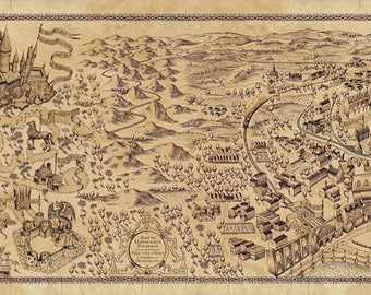 Wizarding world map | Etsy
