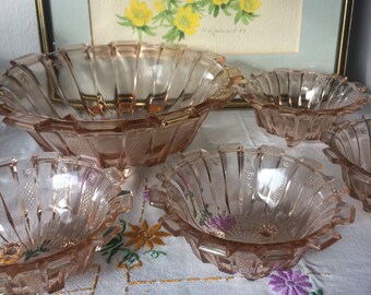 Vintage pink glass | Etsy