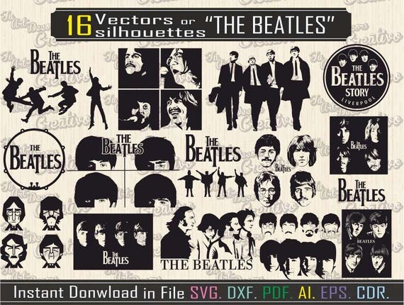 The Beatles Vector svg dxf design of instant digital