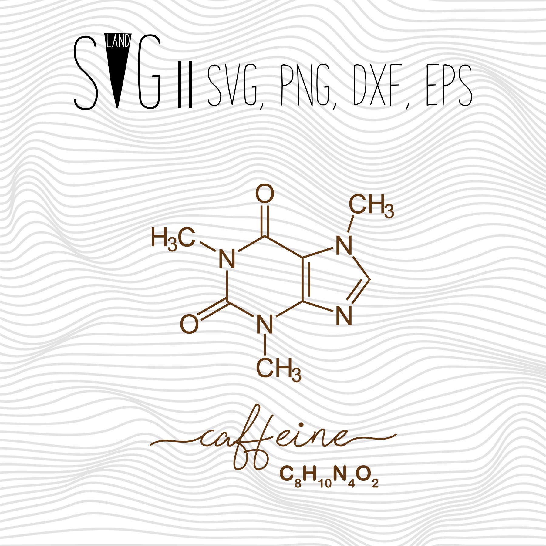 Caffeine Molecule Svg File Coffee Svg For Silhouette Svg For
