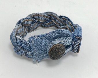 Denim bracelet | Etsy