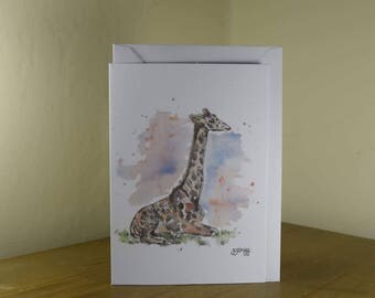 Giraffe card | Etsy