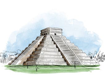 Chichen itza art | Etsy