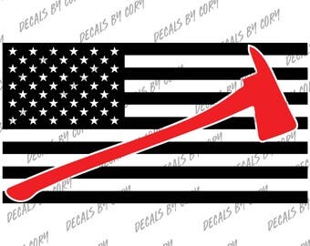 Flag axe decal | Etsy