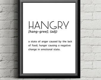 Hangry print | Etsy