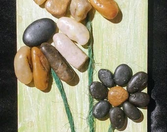 Pebble art flowers | Etsy