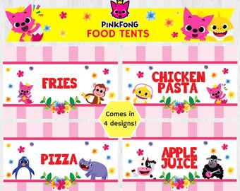 PDF: Shark Food Tent Label Food and Dessert Labels