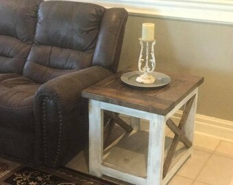 Rustic end table | Etsy