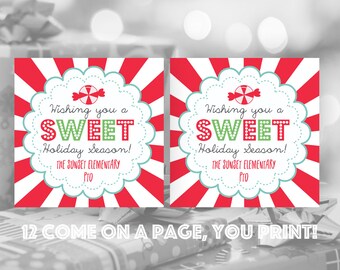 Candy cane tags | Etsy