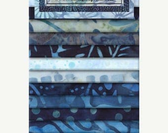 Blue batik fabric | Etsy