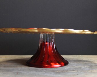 Red cake stand | Etsy