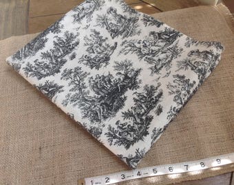 Black toile fabric | Etsy