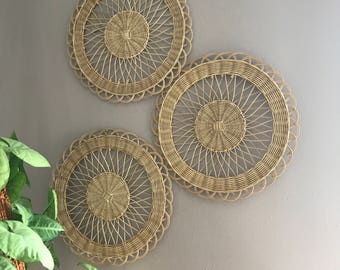 Wicker wall decor | Etsy