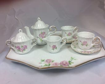 Pink rose tea set | Etsy