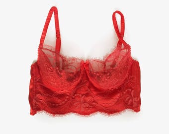 red lace bra red bra sexy red bra red silk bra silk bra