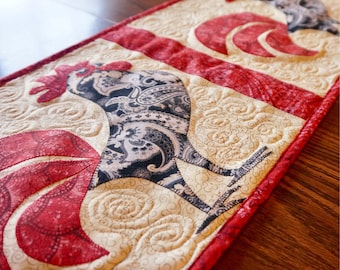 Rooster table runner | Etsy