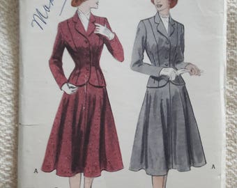 Simplicity 2134 Suit pattern 1957 Size 13 Bust 33