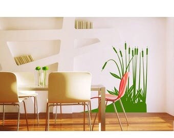 Cattail wall decals | Etsy