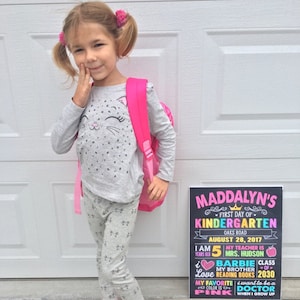 First Day of School Chalkboard 1st Day of School Sign Back
