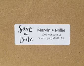 Save the date label | Etsy