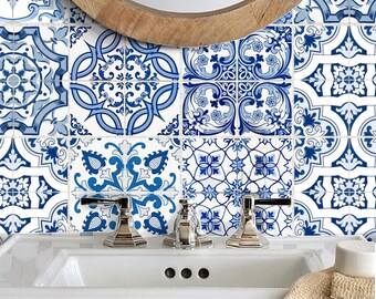 Tile Vinyl Stickers for Kitchen Bath Stairs or by SnazzyDecal