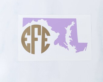 Monogram Car Decal 7 State Kentucky State with Monogram