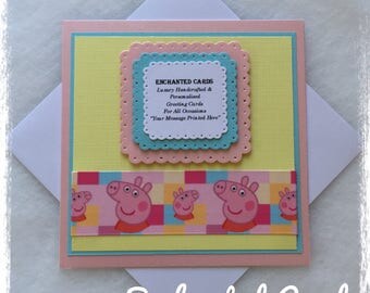 Peppa pig card | Etsy