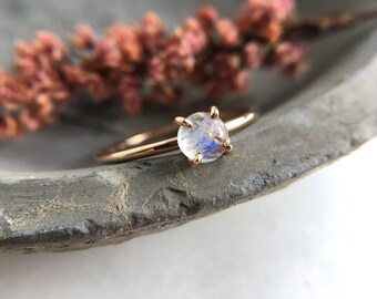 Moonstone ring | Etsy