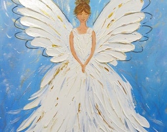 Angel painting | Etsy