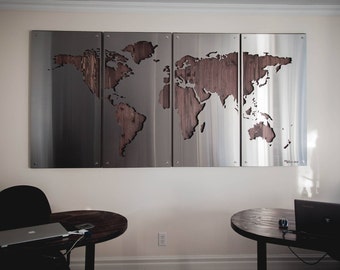 Metal world map | Etsy