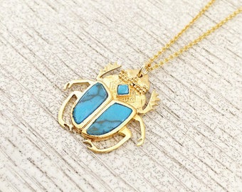 Scarab necklace | Etsy