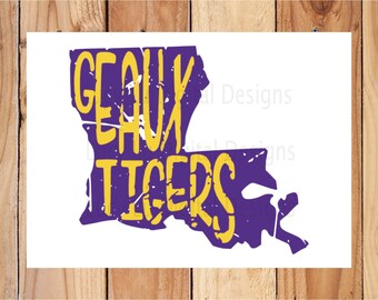 Lsu stencil | Etsy