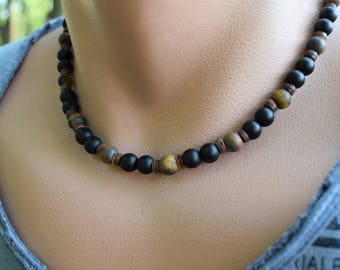 Men stone necklace | Etsy