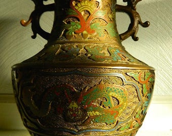 Dragon bronze vase | Etsy