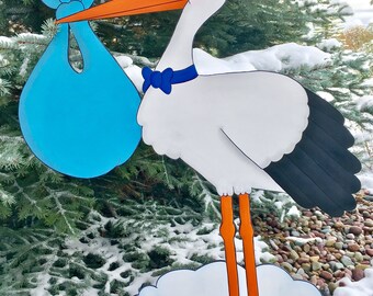 Baby shower stork | Etsy