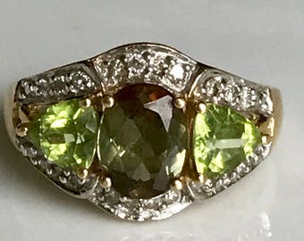 Vintage peridot ring | Etsy