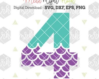 Mermaid number svg | Etsy