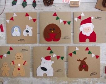 Felt christmas cards | Etsy