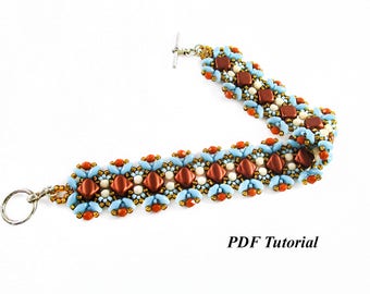CAROLINE BRACELET pattern with PIP beads tutorial