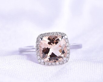 White gold morganite | Etsy