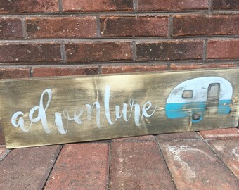 Adventure wood sign | Etsy