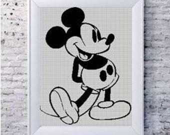 Mickey cross stitch | Etsy