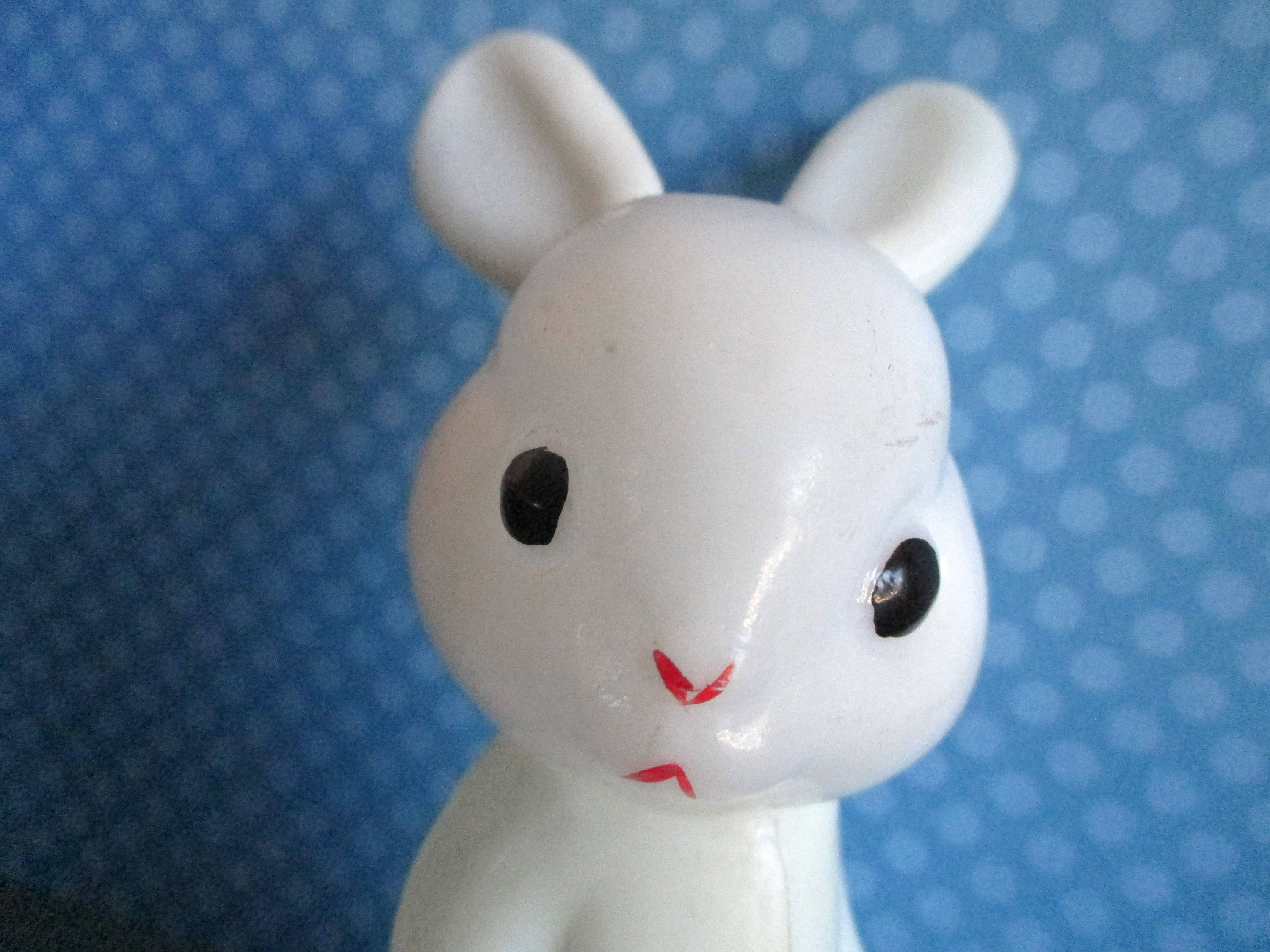 Vintage Toy Rabbit White Rabbit Toy Plastic Bunny Moveable