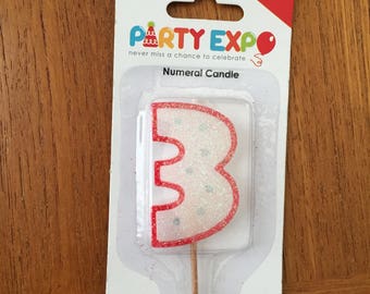 3rd birthday candle | Etsy
